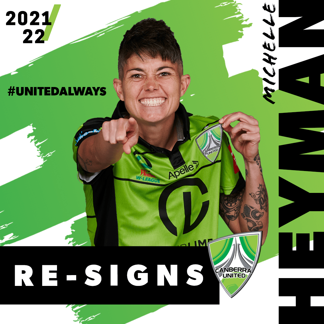 Michelle Heyman Commits to her 10th Season in Green - Canberra United